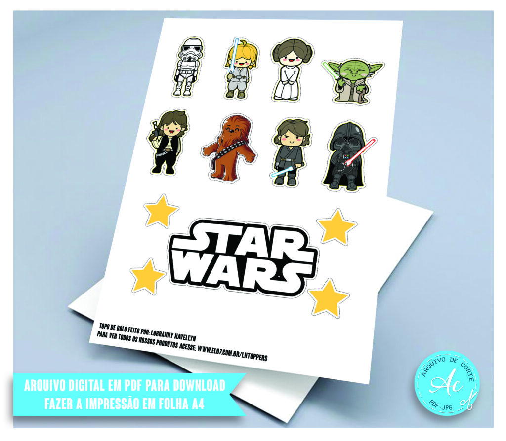 Arquivo Topo de bolo Star Wars #1 - Arquivo de corte