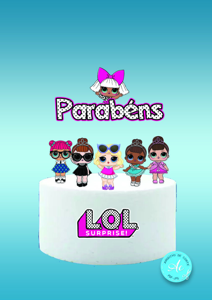 Topo de bolo LoL Surprise #1 - Arquivo de corte