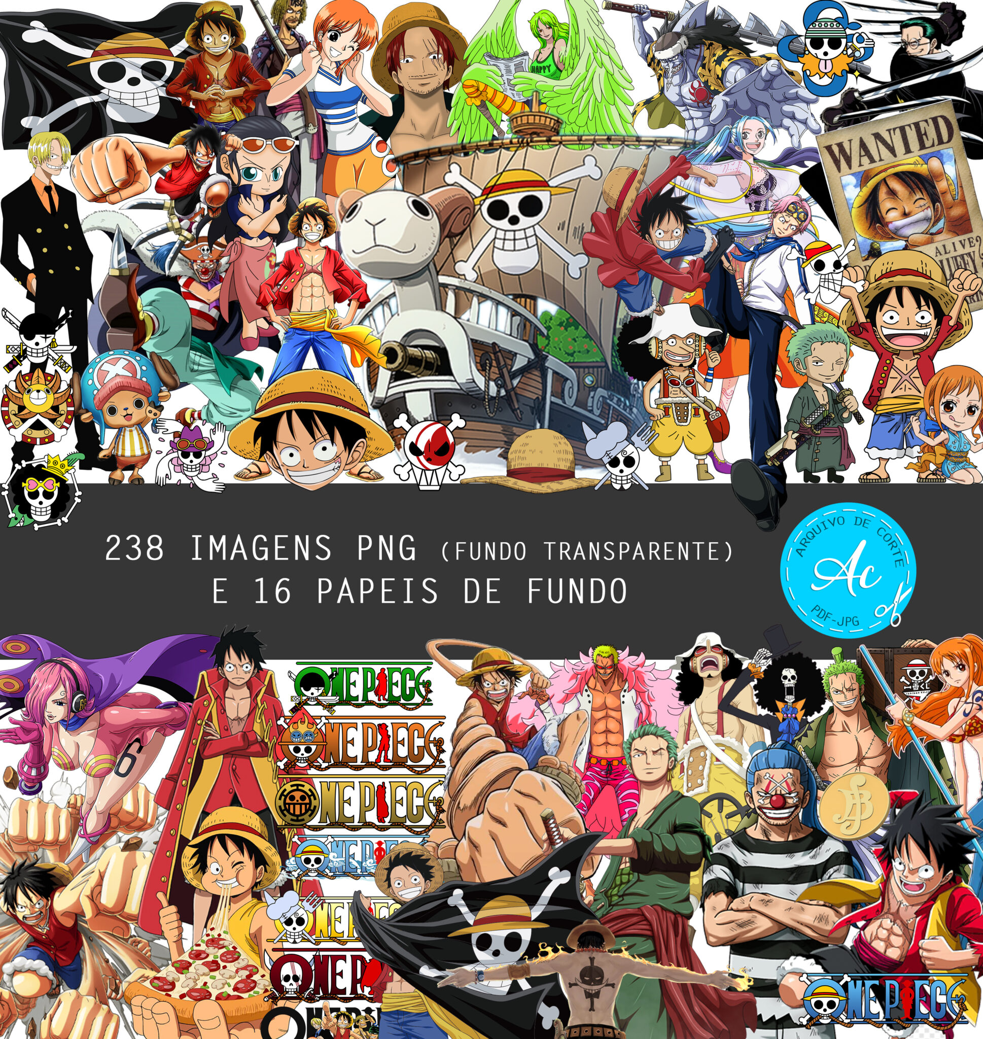 Kit Digital One Piece #1 - Arquivo de corte