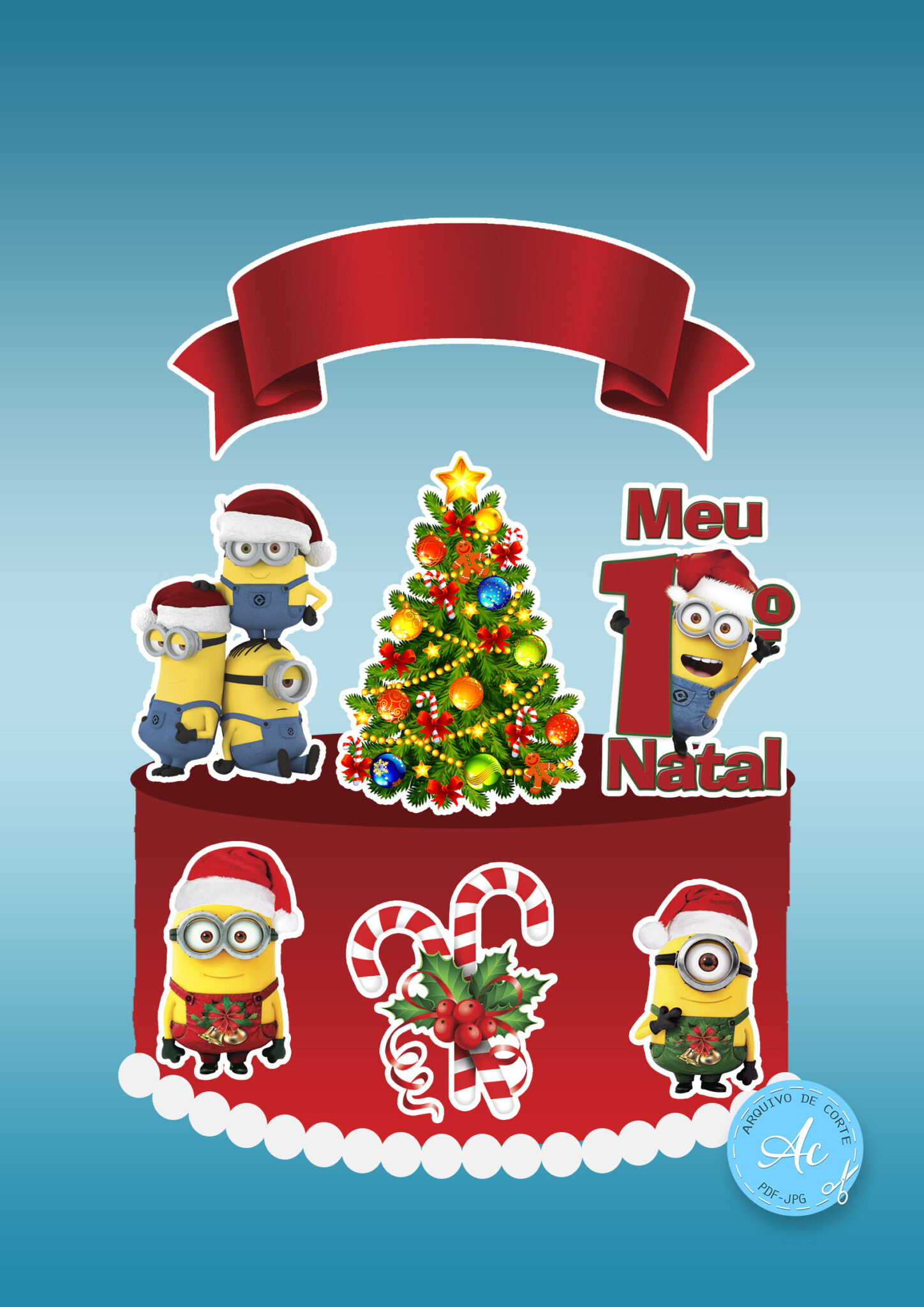 Arquivo Topo Minions Natal #1 - Arquivo de corte