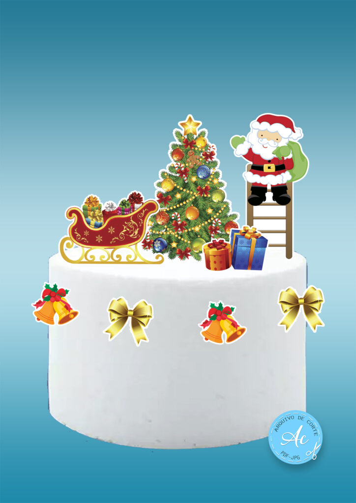 Topo de bolo Natal #1 - Arquivo de corte