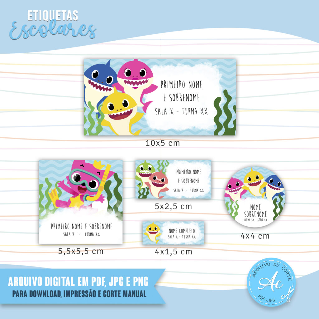 Arquivos Etiquetas escolares - Arquivo de corte