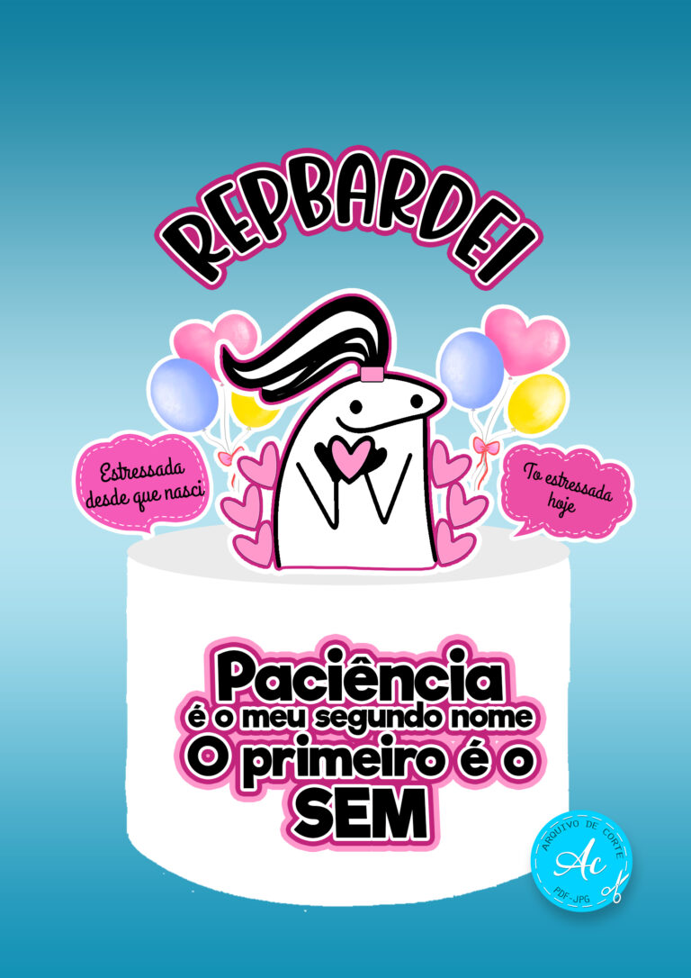 Arquivo topo de bolo Flork Mulher Estressada #1 - Arquivo de corte