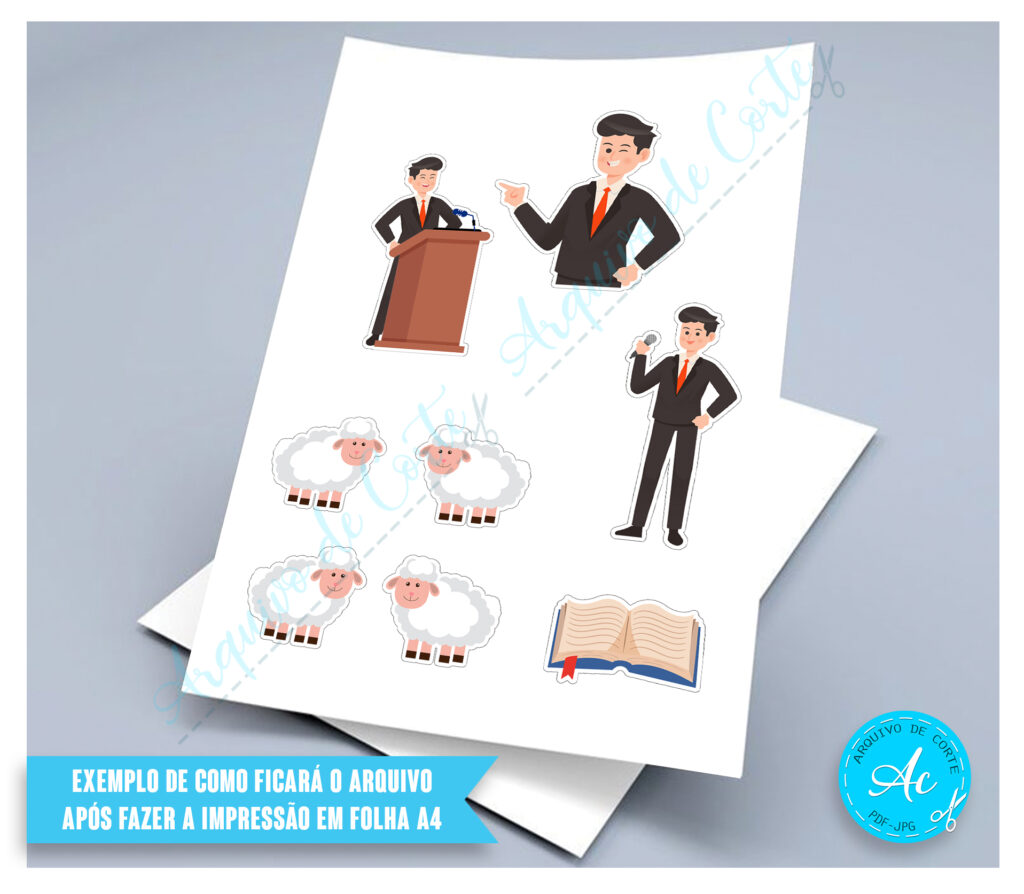 Arquivo topo de bolo Pastor #1 - Arquivo de corte