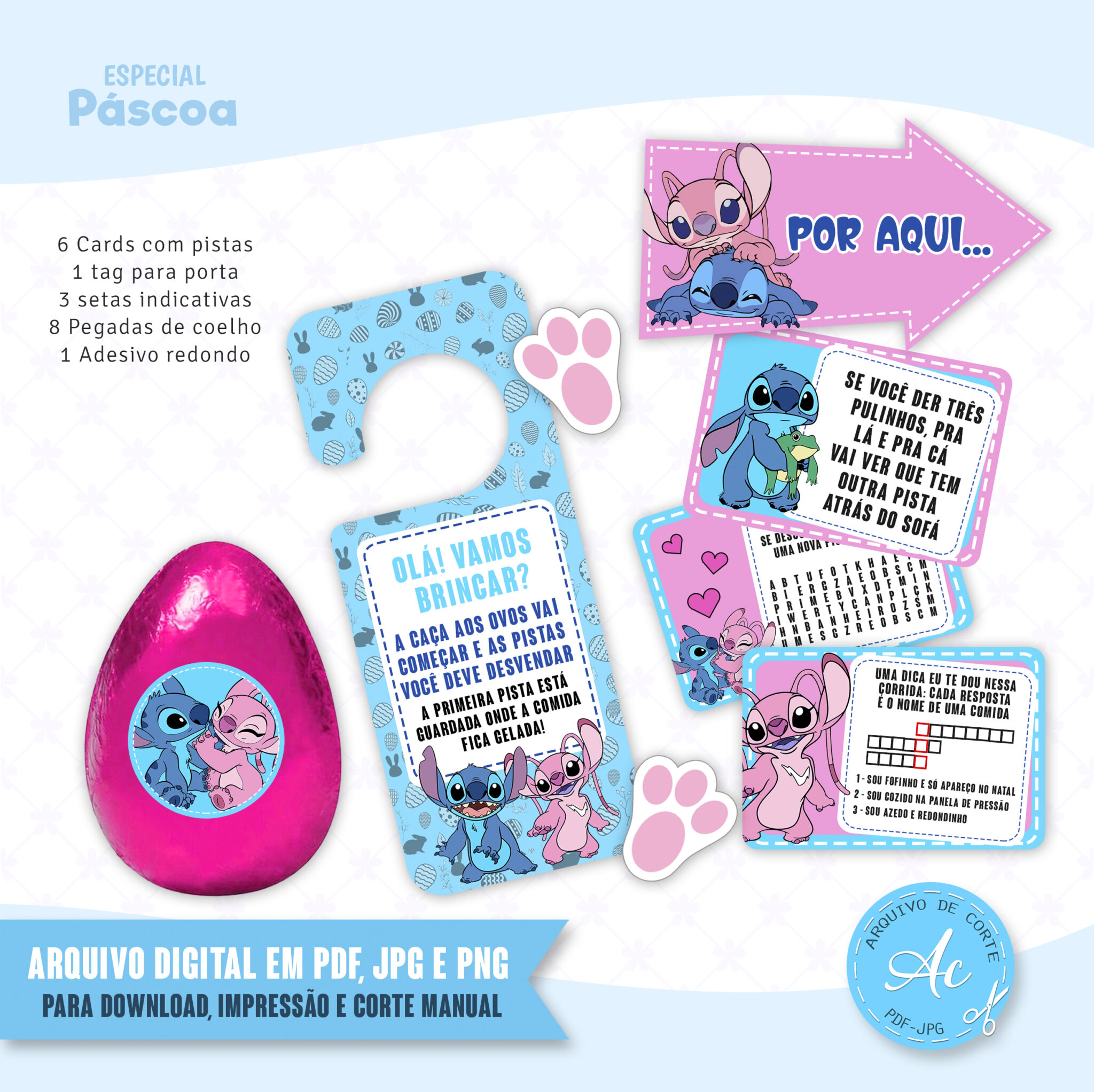 Arquivo Caça aos ovos Stitch #2 - Arquivo de corte