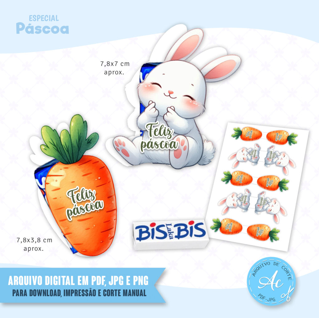 Arquivo Card de Páscoa para Bis #1 - Arquivo de corte