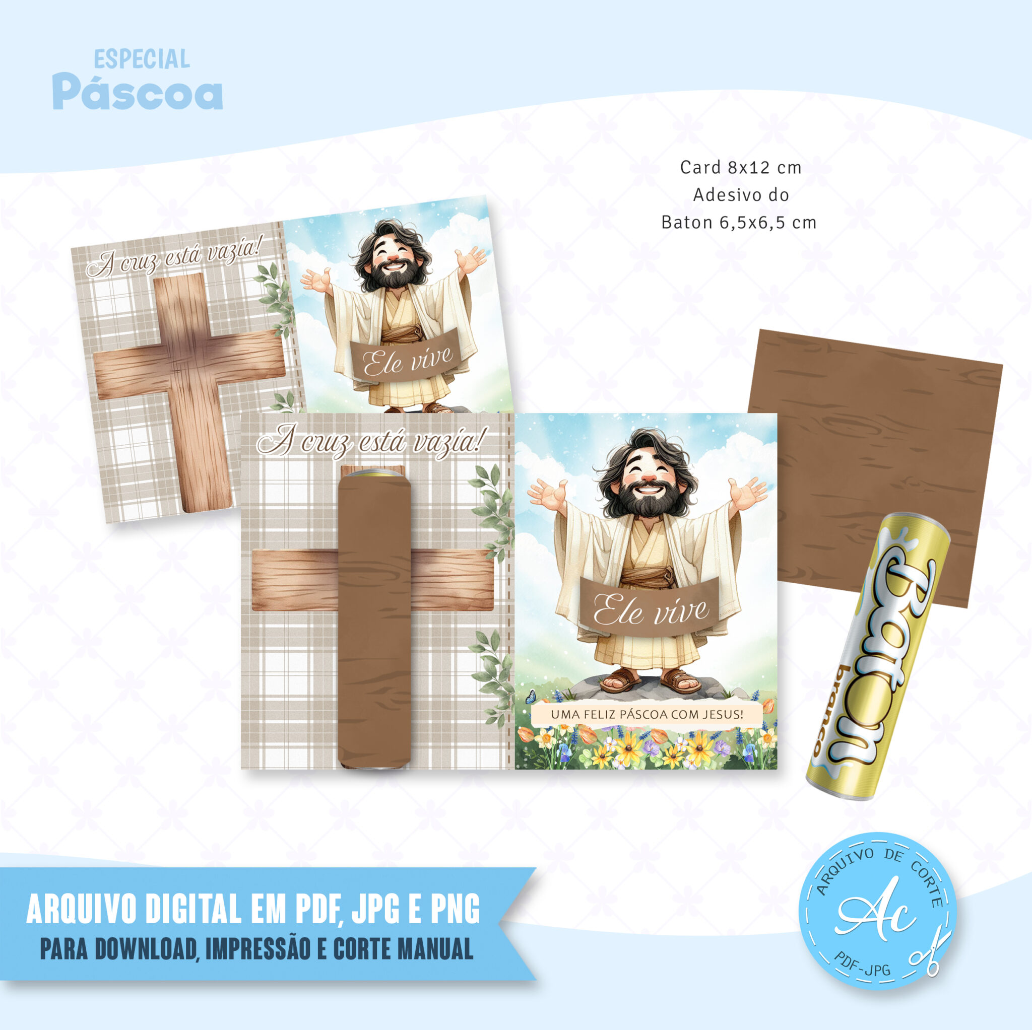 Arquivo Lembrancinha Páscoa com Jesus #1 - Arquivo de corte