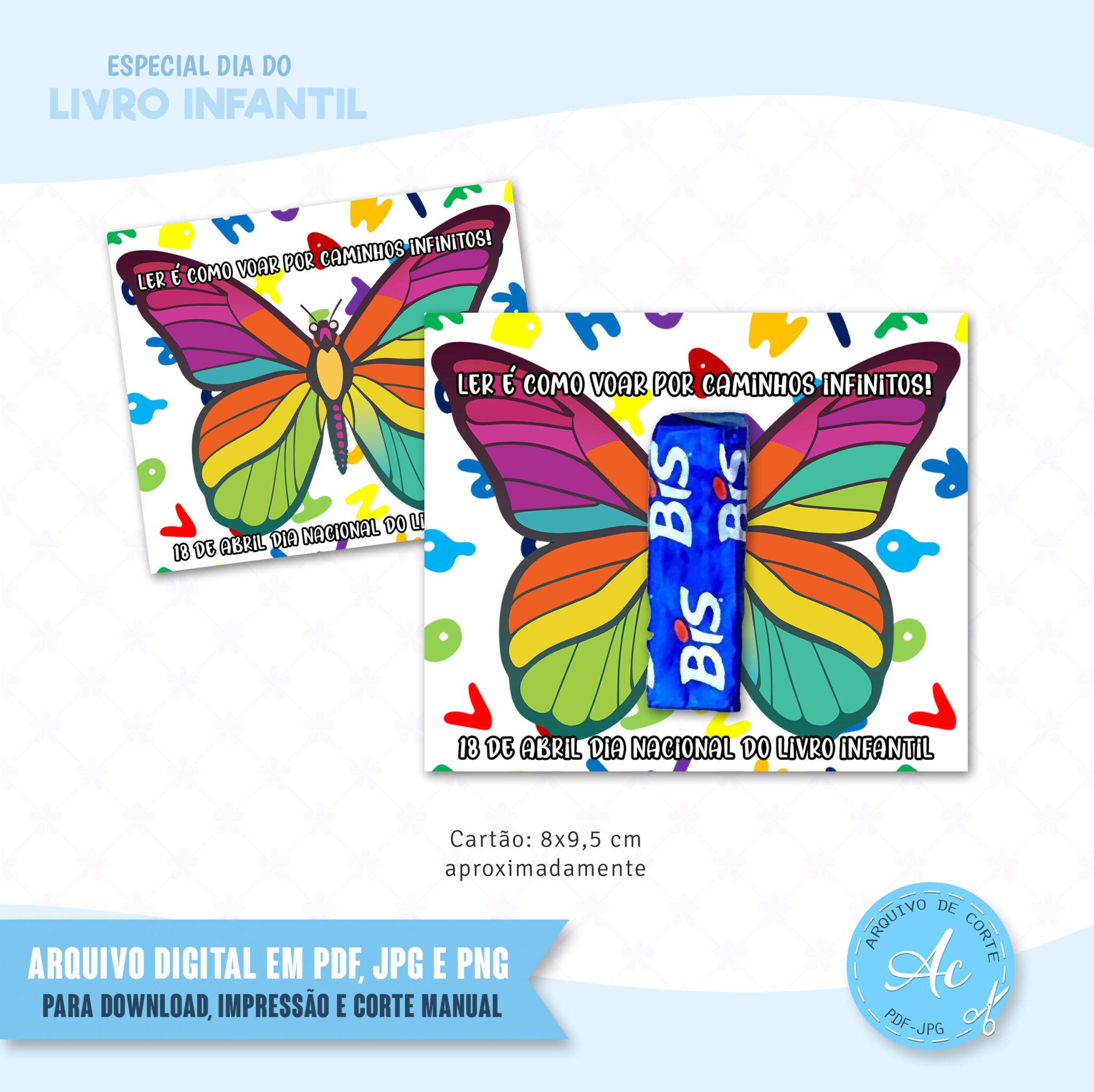 Arquivo Card para Bis Dia do livro infantil #2 - Arquivo de corte