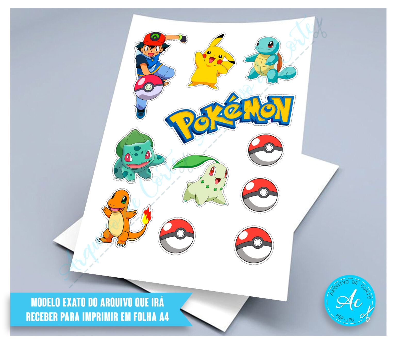 Arquivo topo de bolo Pokemon #1 - Arquivo de corte