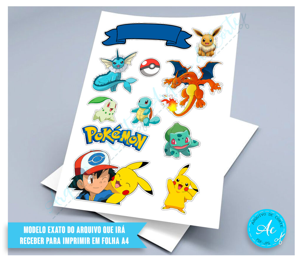 Arquivo topo de bolo Pokemon #2 - Arquivo de corte