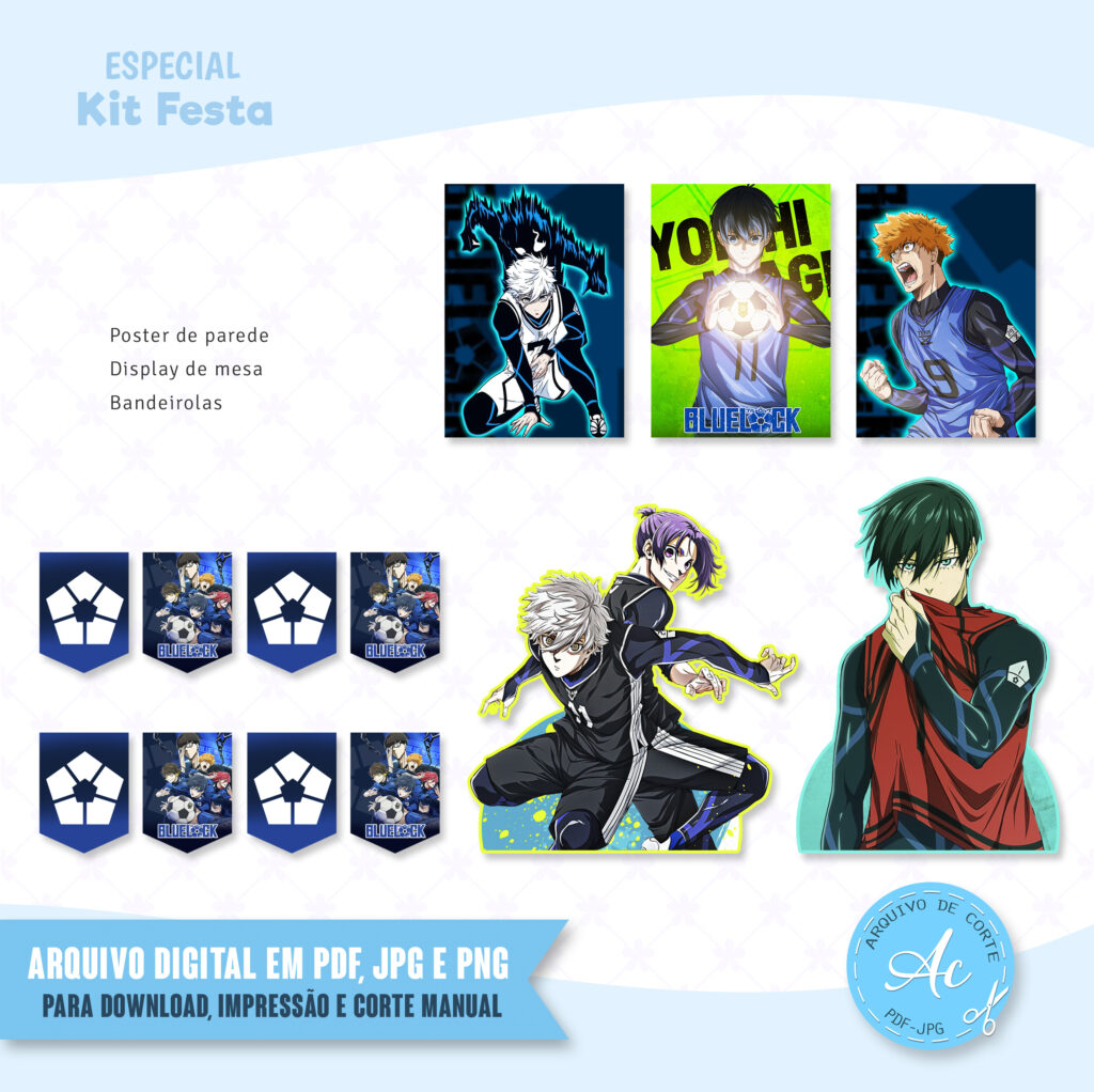 Arquivo topo de bolo Blue Lock #1 - Arquivo de corte